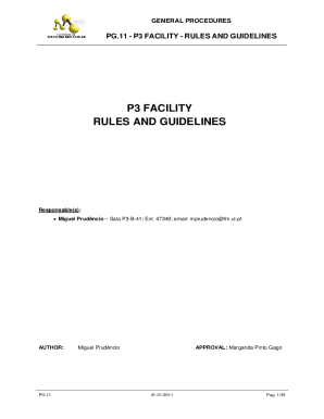 Fillable Online 11 - P3 FACILITY - RULES AND GUIDELINES Fax Email Print ...