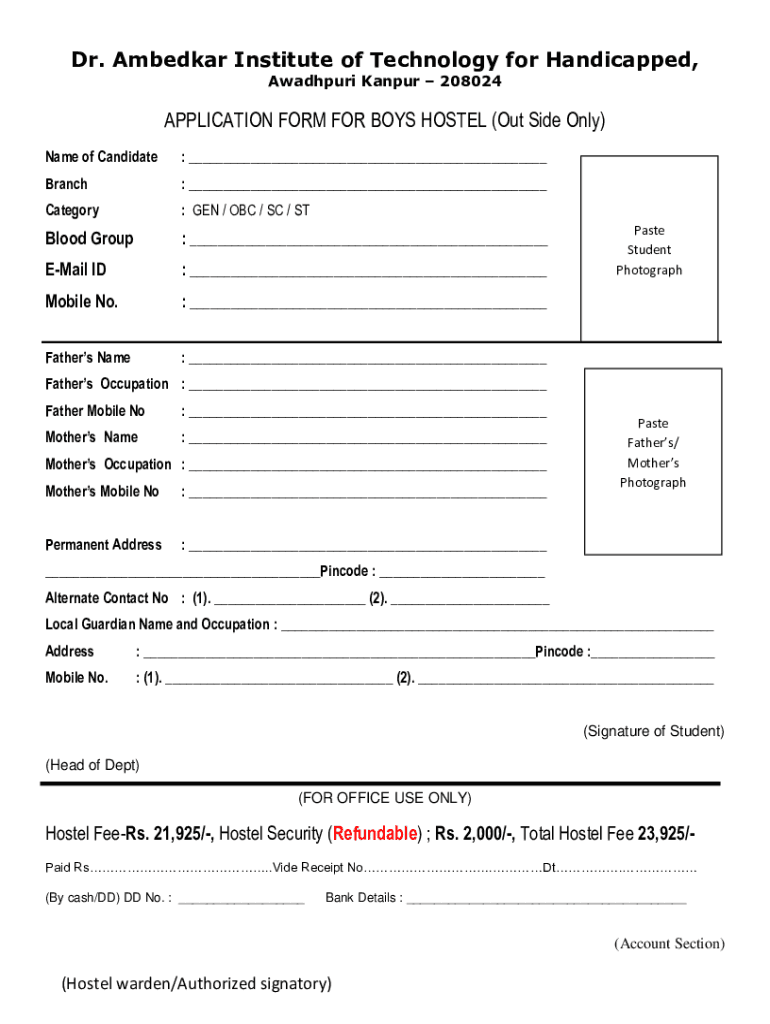 Fillable Online aith ac Dr. Ambedkar Institute of Technology for Handicapped, ... Fax Email ...