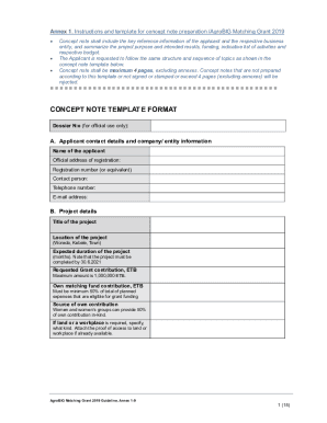 Fillable Online CONCEPT NOTE TEMPLATE FORMAT Fax Email Print - pdfFiller