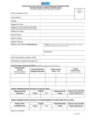 Fillable Online Std X pass with National Trade Certificate ... Fax ...