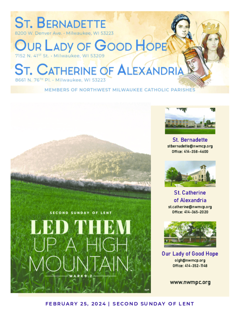 Fillable Online St. Bernadette St. Catherine of Alexandria Our Lady of ... Fax Email Print ...