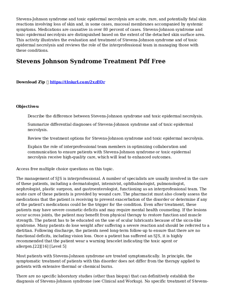 Fillable Online Stevens-Johnson syndrome - Symptoms & causes Fax Email ...