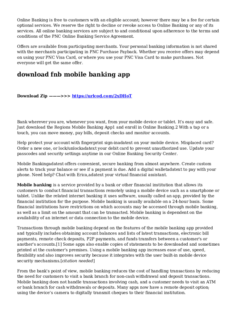 Fillable Online Download Fnb Mobile Banking App Fax Email Print - pdfFiller