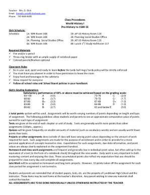 Fillable Online Class Procedures World History I Pre-History to 1500 CE ...
