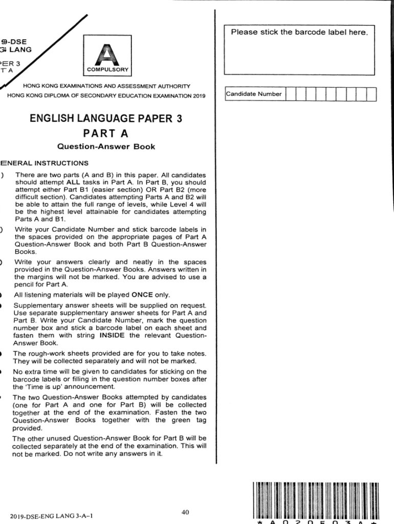 Fillable Online P1 (1) 2 - sdsdsds - HKDSE-ENG 1-1 (Sample Paper) 18 ...