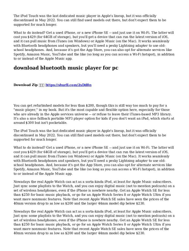 Fillable Online How and why Apple's iPod touch could be reborn Fax Email Print - pdfFiller