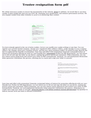 Fillable Online Trustee Resignation Letter Form - Fill Out and Sign ...