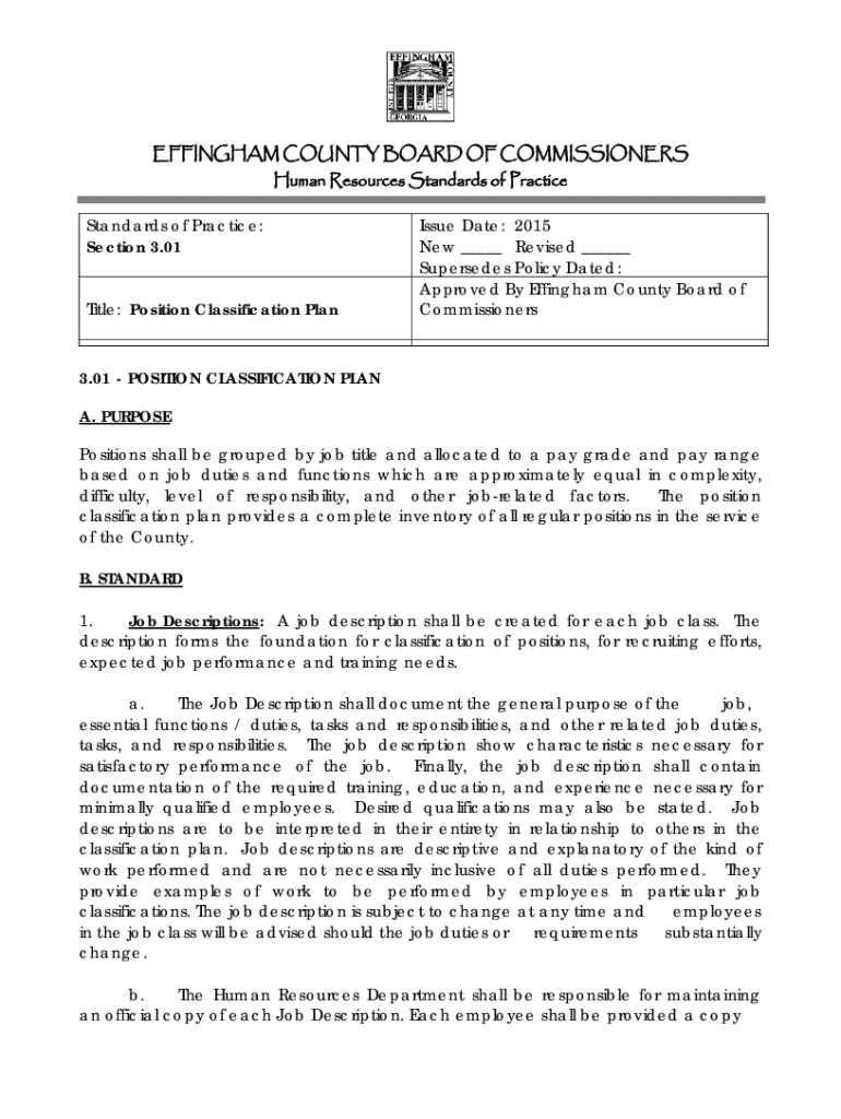 Fillable Online Title: Position Classification Plan Fax Email Print ...