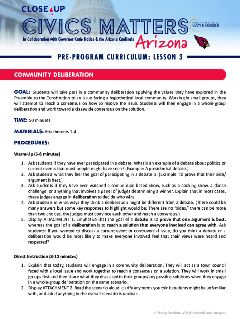 Fillable Online Now in its third year, Civics Matters Arizona is an ...