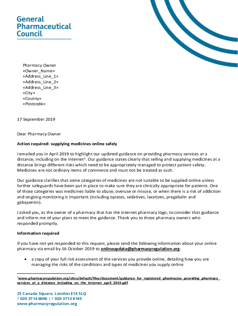 Fillable Online Internet Pharmacy Warning Letters Fax Email Print ...