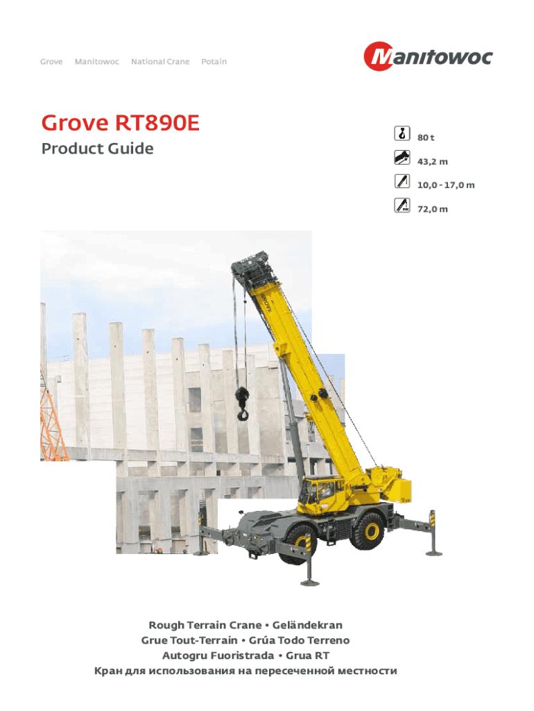Completable En línea Grove RT890E Rough Terrain Crane Specs ...