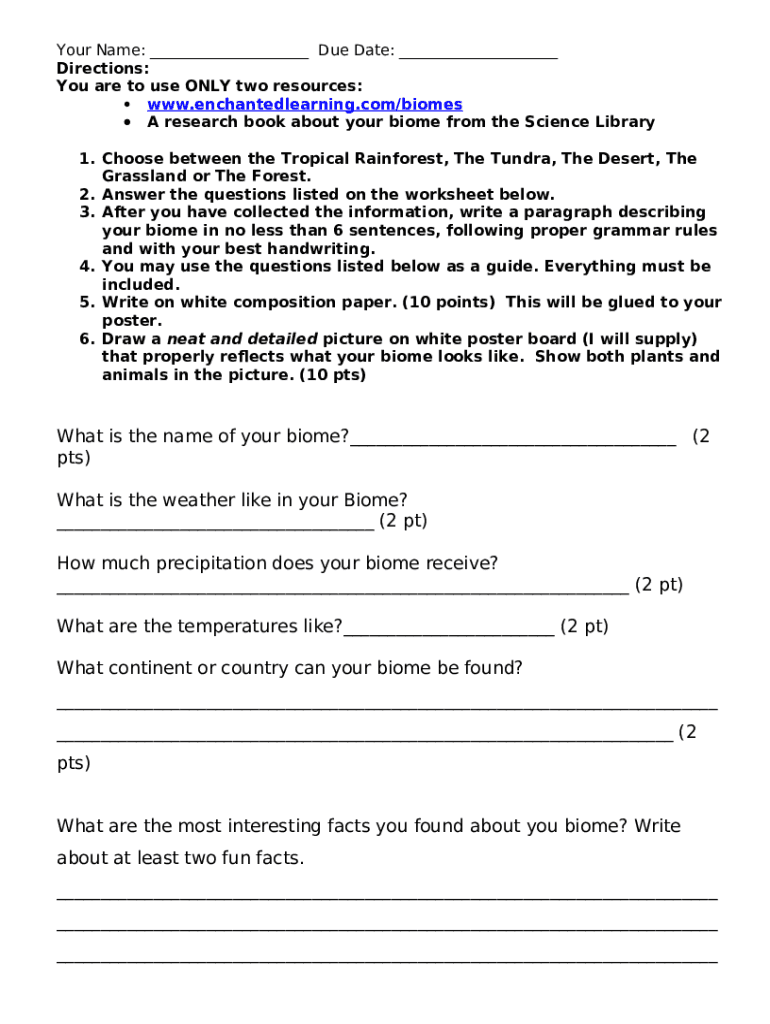 Biome/Habitat Animal Printouts - EnchantedLearning.com Doc Template | pdfFiller