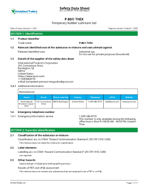 Fillable Online Safety Data Sheet: P-80 THIX IFC Fax Email Print ...