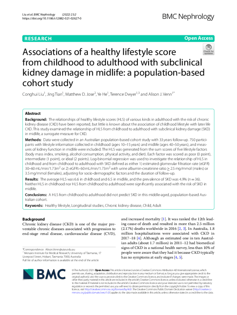 Fillable Online Associations of a healthy lifestyle score from ...