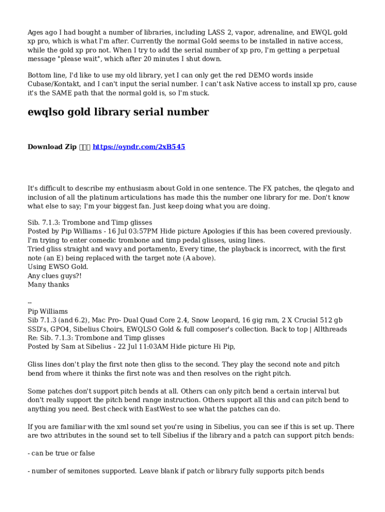 Fillable Online You NEED to know this about East West Composer Cloud ...