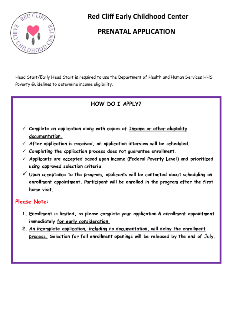 Fillable Online Head Start and Early Head Start Income Eligibility ...