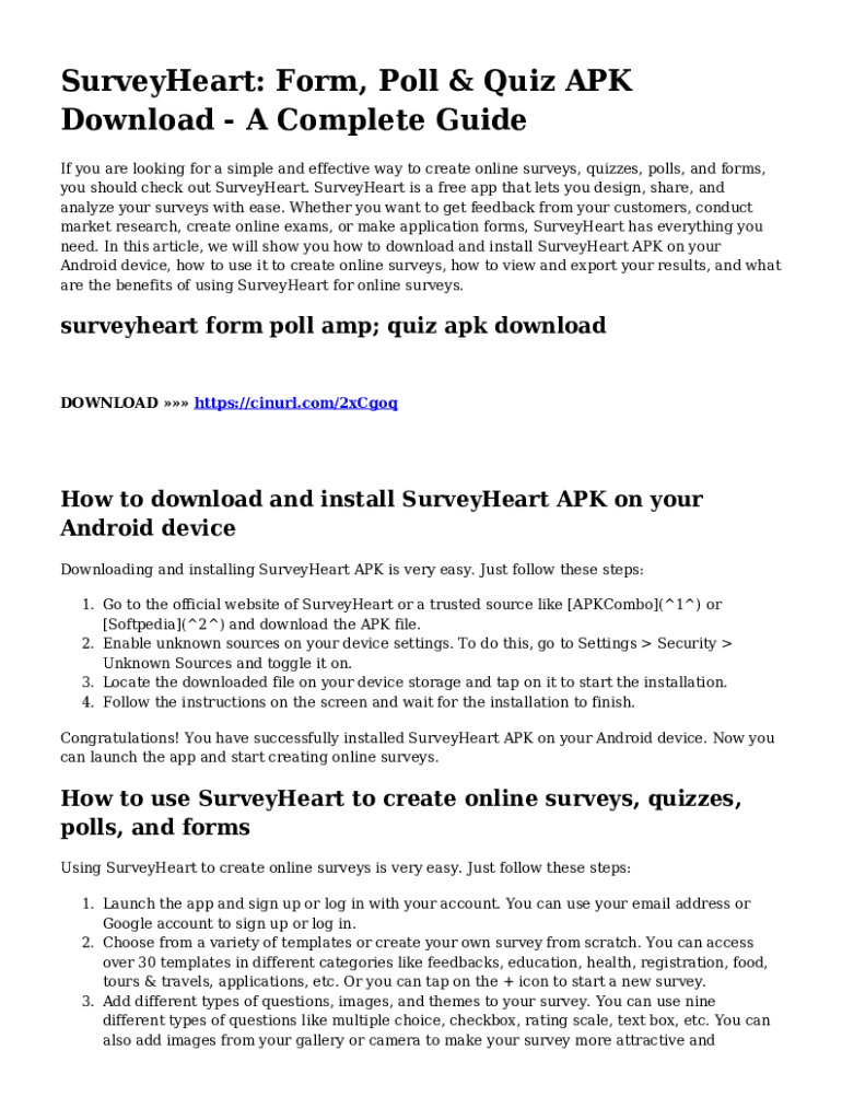 Fillable Online SurveyHeart: Form, Poll & Quiz - Apps on Google Play Fax Email Print - pdfFiller