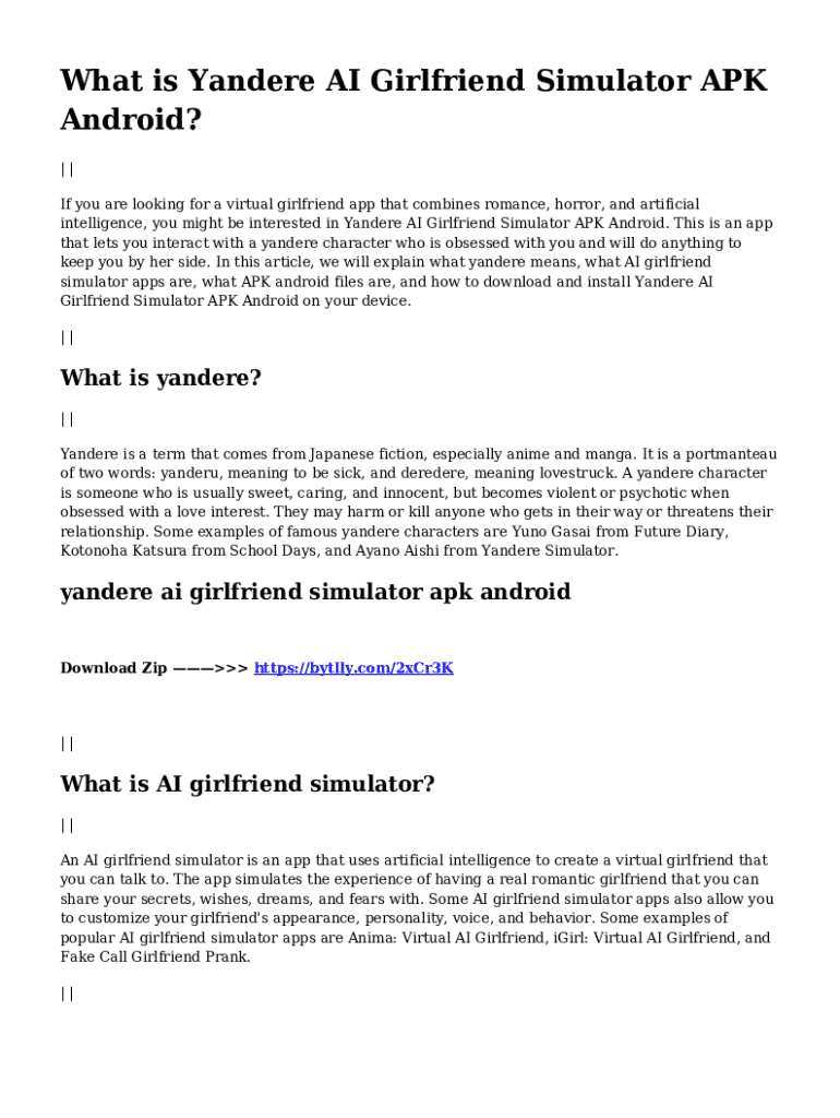 Fillable Online Yandere Ai Girlfriend Simulator Apk Android Fax Email ...