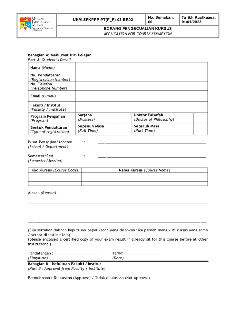 Fillable Online UKM-SPKPPP-PT(PP)-03-BR02 No. Semakan: 00 Tarikh ...