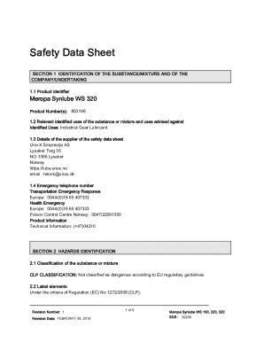 Fillable Online services lube unox Break-Free CLP Liquid - Safety Data ...