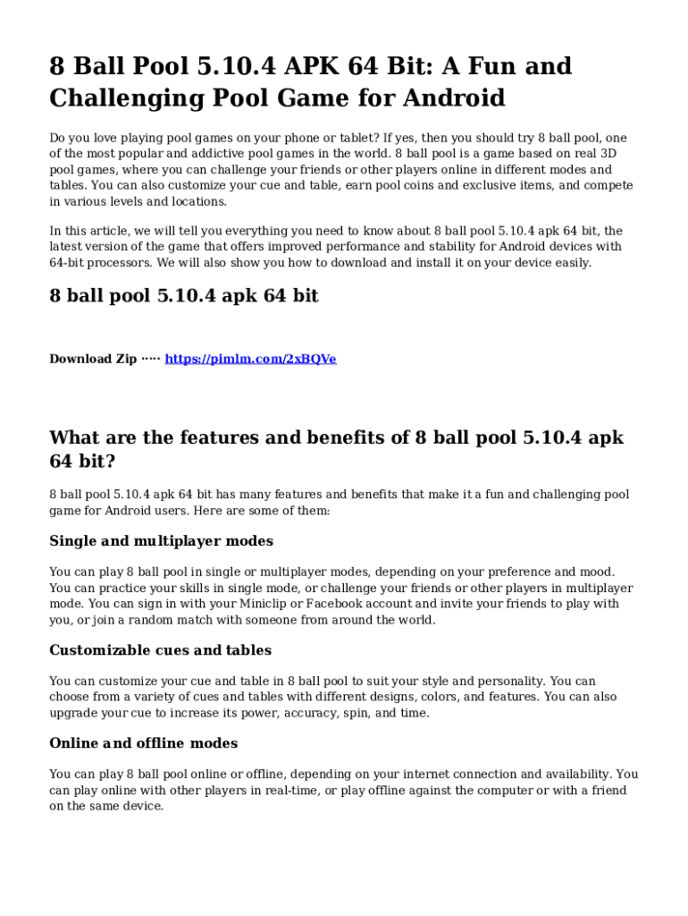 Fillable Online 8 Ball Pool - Apps on Google Play Fax Email Print - pdfFiller