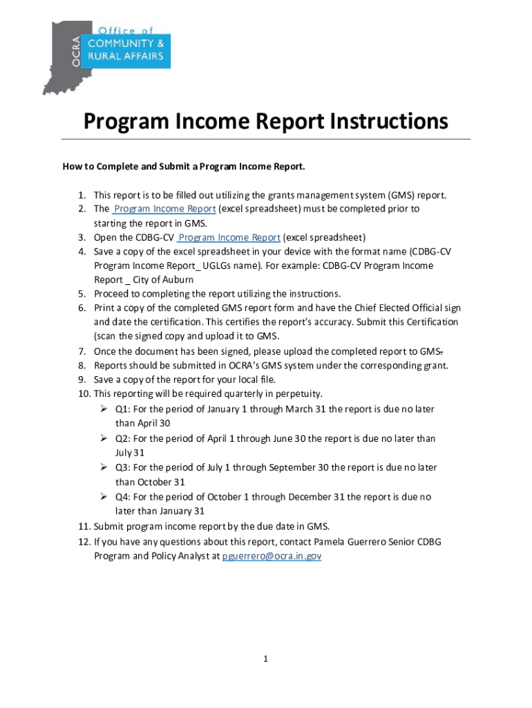 Fillable Online Program Income Reporting Worksheet Fax Email Print ...