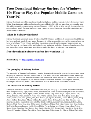 Fillable Online Free Download Subway Surfers For Windows 10 Fax Email ...