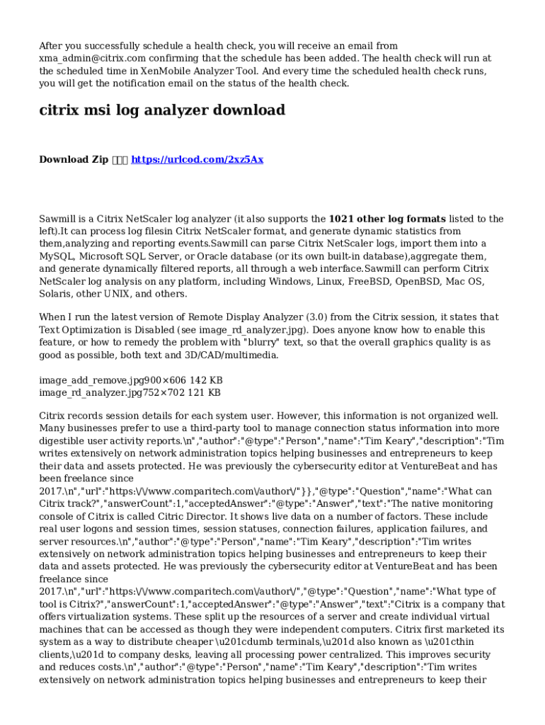 Fillable Online How to Automate a Daily Citrix Health Check Fax Email ...