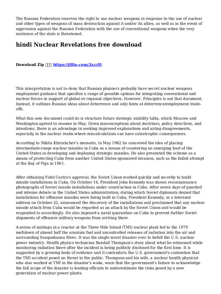 Fillable Online . The Nuclear Weapons Policy ofthe Russian Federation Fax Email Print - pdfFiller