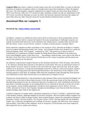 Fillable Online The Blood is Life: A Brief History of Vampires in Film ...