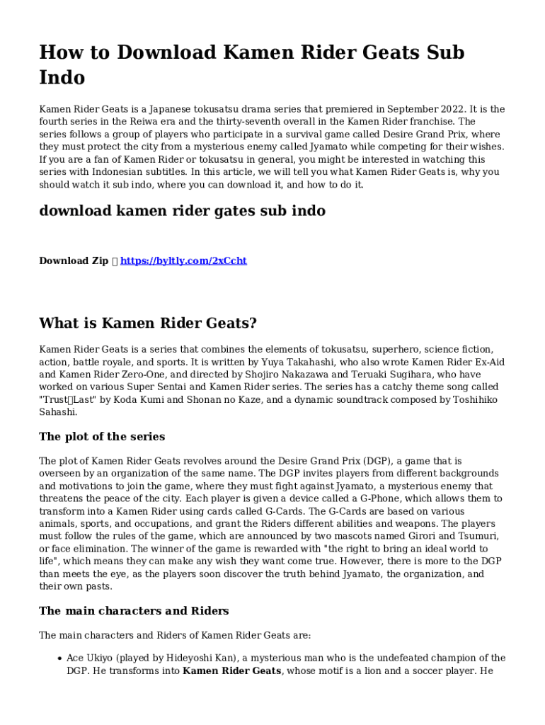 Fillable Online Kamen Rider Geats Gets Full Series Release From Shout ... Fax Email Print ...