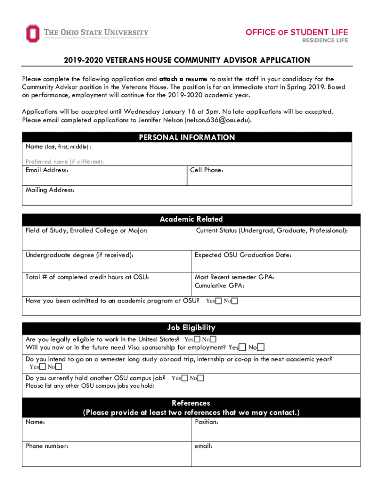 Fillable Online housing osu Preparing your application - Veterans Affairs ... Fax Email Print ...