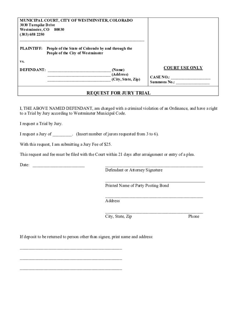 Fillable Online Request for Jury Trial - Website Version.rtf Fax Email Print - pdfFiller