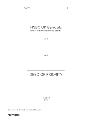 Fillable Online Deed of Priority - Land Fax Email Print - pdfFiller