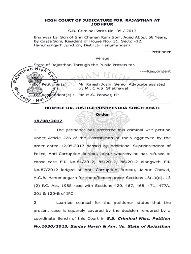 Fillable Online BHANWAR LAL v. STATE OF RAJASTHAN Fax Email Print ... Fillable Online BHANWAR LAL v. STATE OF RAJASTHAN Fax Email Print ...