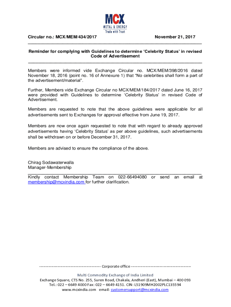 Fillable Online Reminder for complying with Guidelines to determine ...