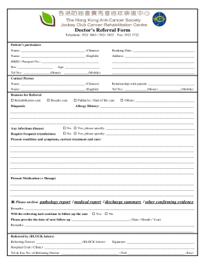 Fillable Online Doctor's Referral Form Fax Email Print - pdfFiller