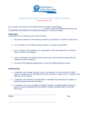 Fillable Online Declaration of person interest and conflict of interest Fax Email Print - pdfFiller