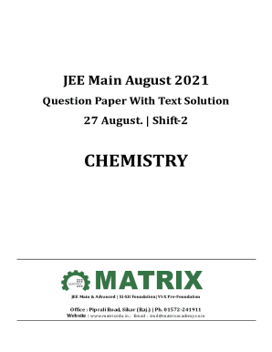 Fillable Online Question Paper Solving JEE Main 2021 August Attempt ...