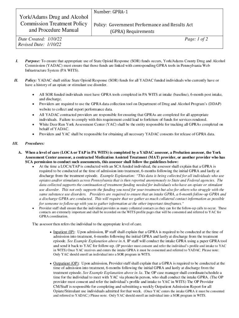 Fillable Online Number: GPRA-1 Fax Email Print - pdfFiller