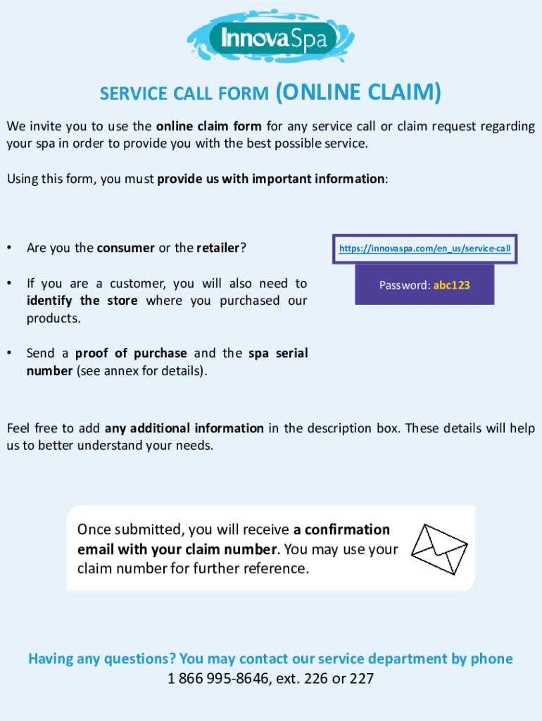 Fillable Online CLAIM FORM PROCEDURES (INNOVASPA, ENGLISH) Fax Email Print - pdfFiller