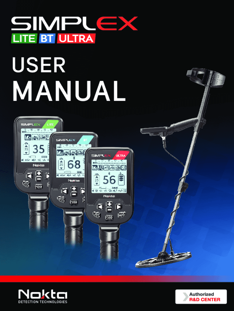 Fillable Online Simplex New Generation User Manual (EN). Metal Detector User Manuel Fax Email ...