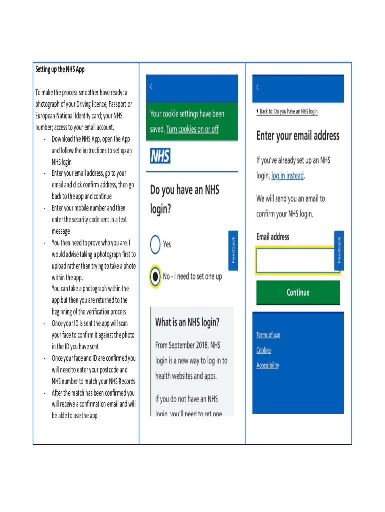 Fillable Online Use photo ID to prove who you are - NHS login help ...