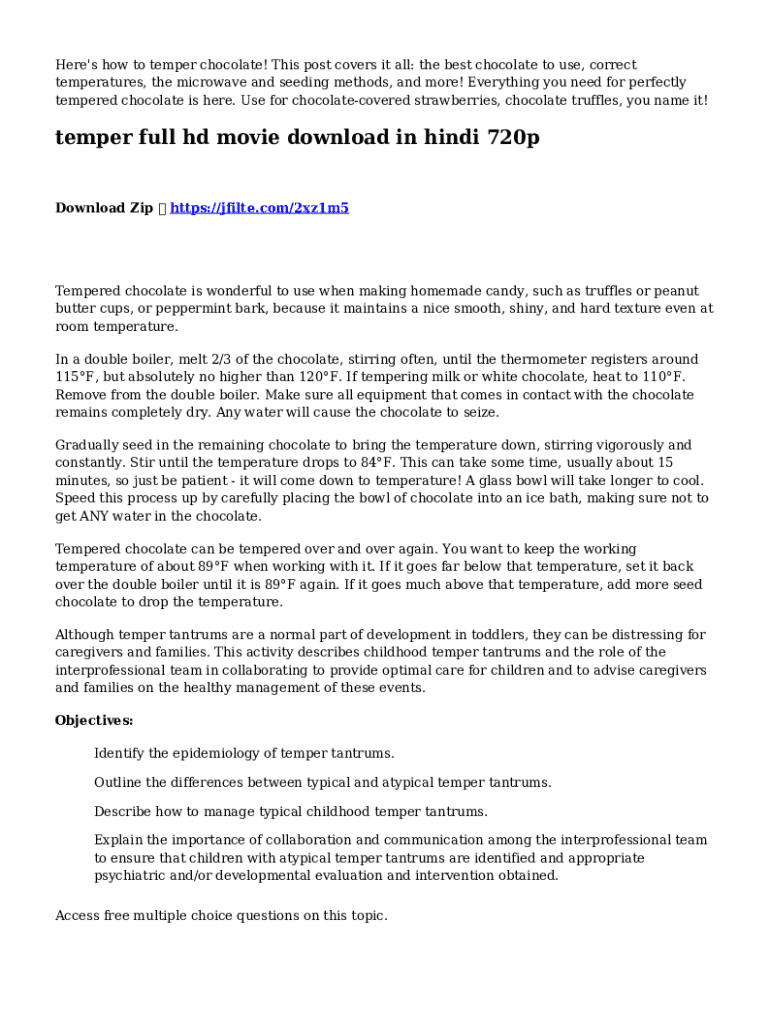 Fillable Online How to Temper Chocolate - Easy Step-by-Step Guide Fax ...