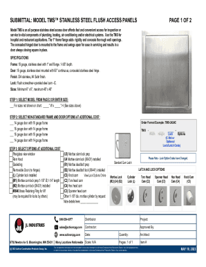 Fillable Online TMS Stainless Steel Access Panels Submittal by JL ...