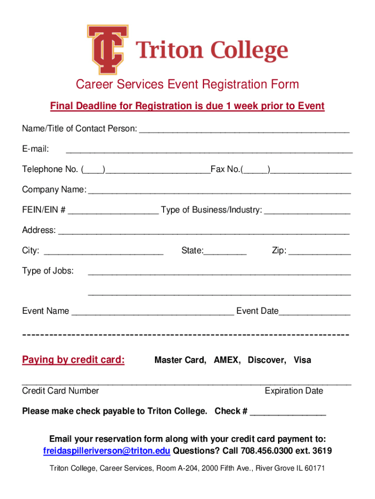 Fillable Online On-Campus Job Fair Registration Form - Career Centre ...