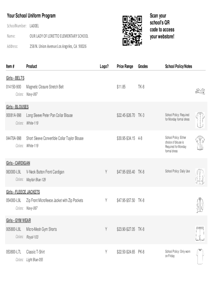Fillable Online Scan your school's QR code to access your webstore ...