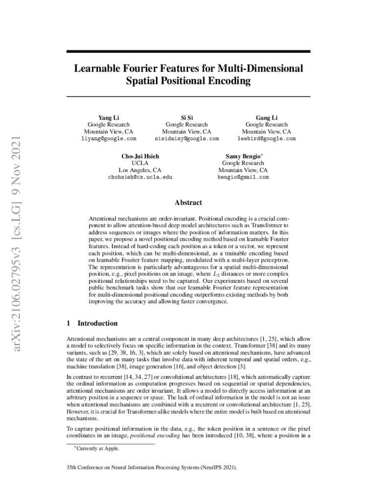 Fillable Online Learnable Fourier Features for Multi-DimensionalSpatial ...