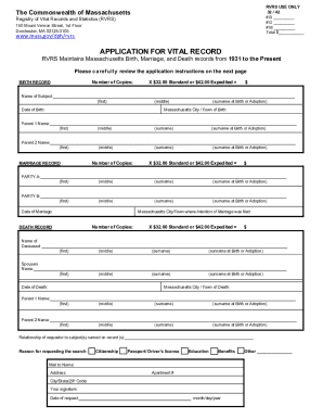 Fillable Online The Research Room of the MA Registry of Vital Records and ... Fax Email Print ...