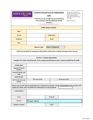 Fillable Online Customer Account Form for Organisations (CAF) Fax Email ...